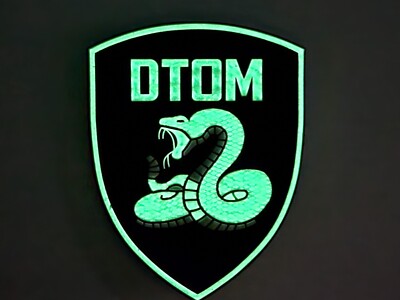 DTOM Luminous Hook and Loop Patch Badge Rubber PVC 3D Don't tread on me ...