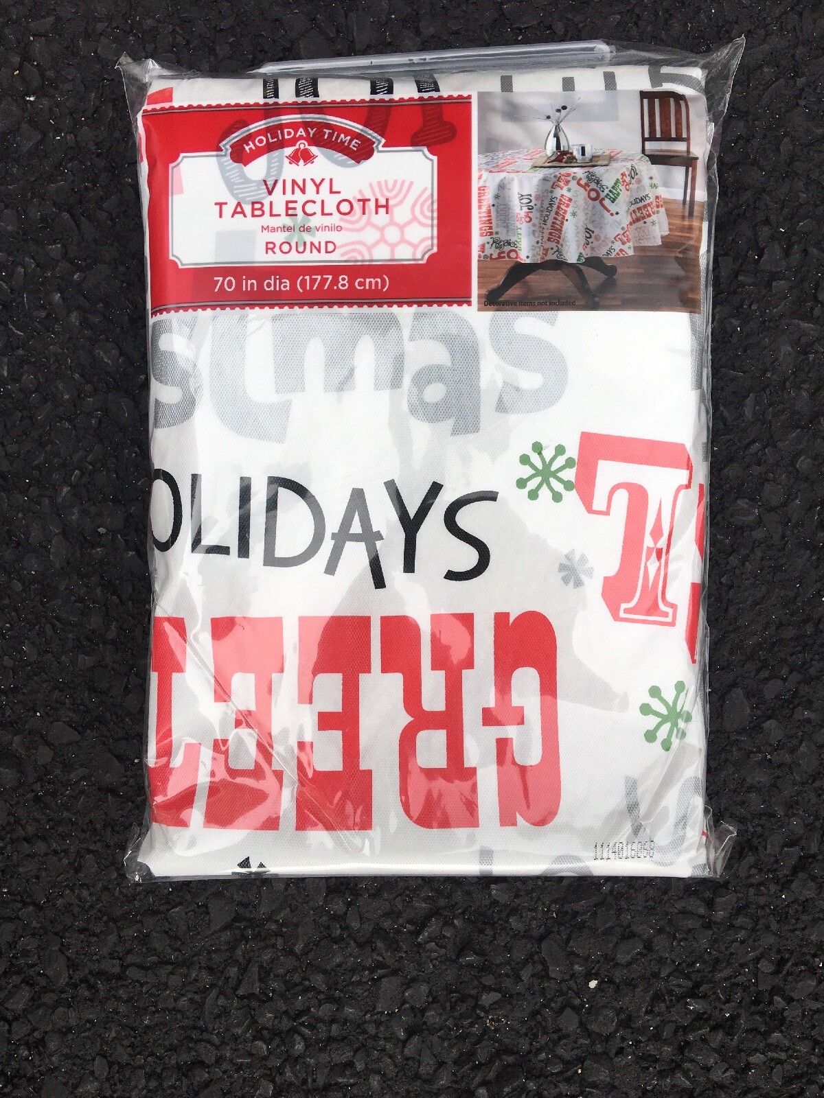 Vinyl Tablecloth Flannel Backing Holiday Theme Christmas Sentiments 70 ...