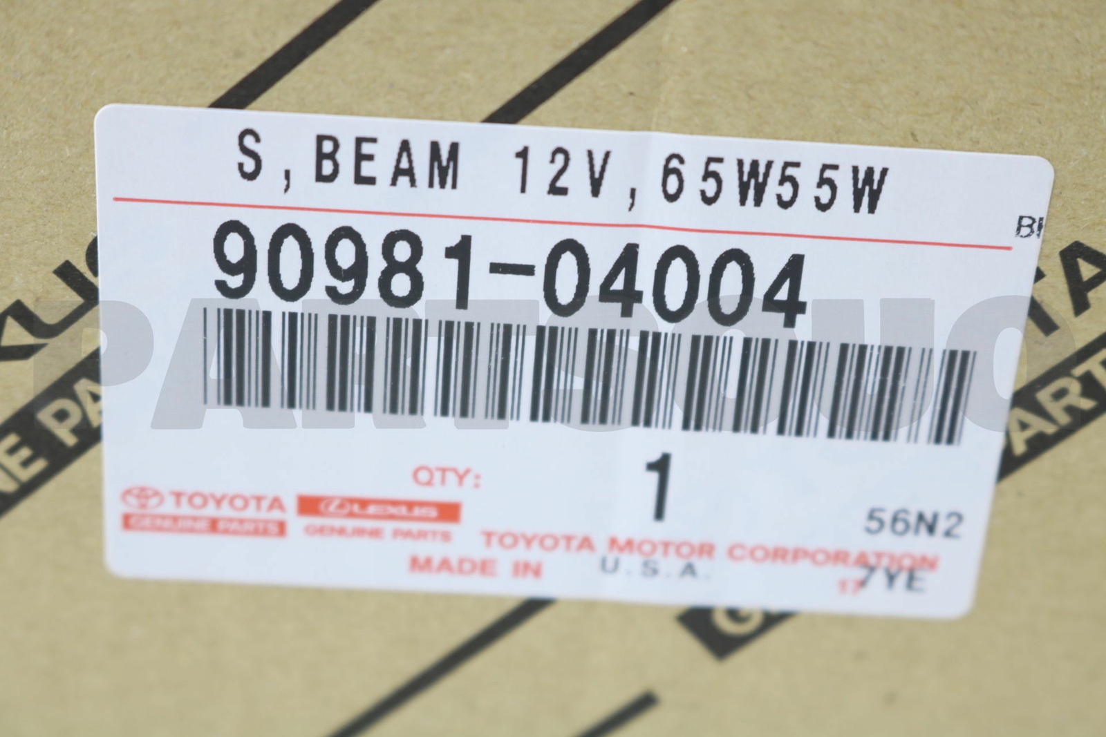 9098104004 Genuine Toyota SEALED BEAM UNIT, NO.1 90981-04004 | eBay UK
