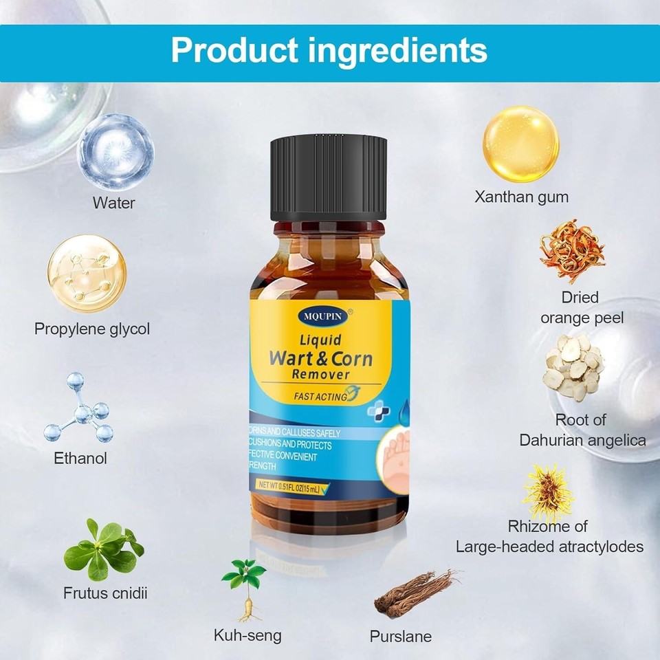 2 Bottles Liquid Wart Remover Rapid Soothing Wart Remover Liquid Fast ...