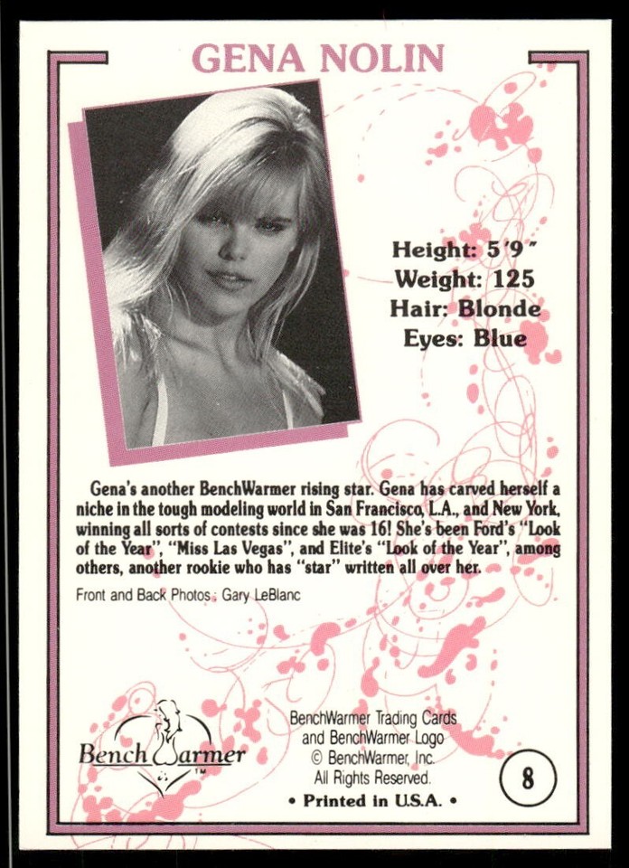 Gene Nolin 1992 Woman Sport Pinup Bench Warmer Card #8 (NM) | eBay