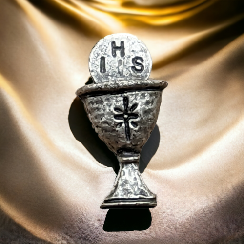 Pewter Religious IHS Chalice Goblet Hat Lapel Pin Brooch Tie Tack | eBay