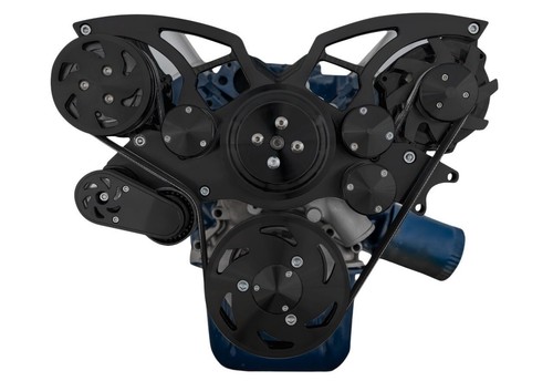 Small Block Ford 289 302 351W Serpentine Pulley Kit A/C ALT BLACK SBF ...