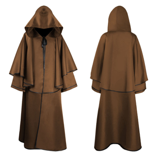 Men Hooded Wizard Cloak Robe Cloak Medieval Retro 5 Colors | eBay