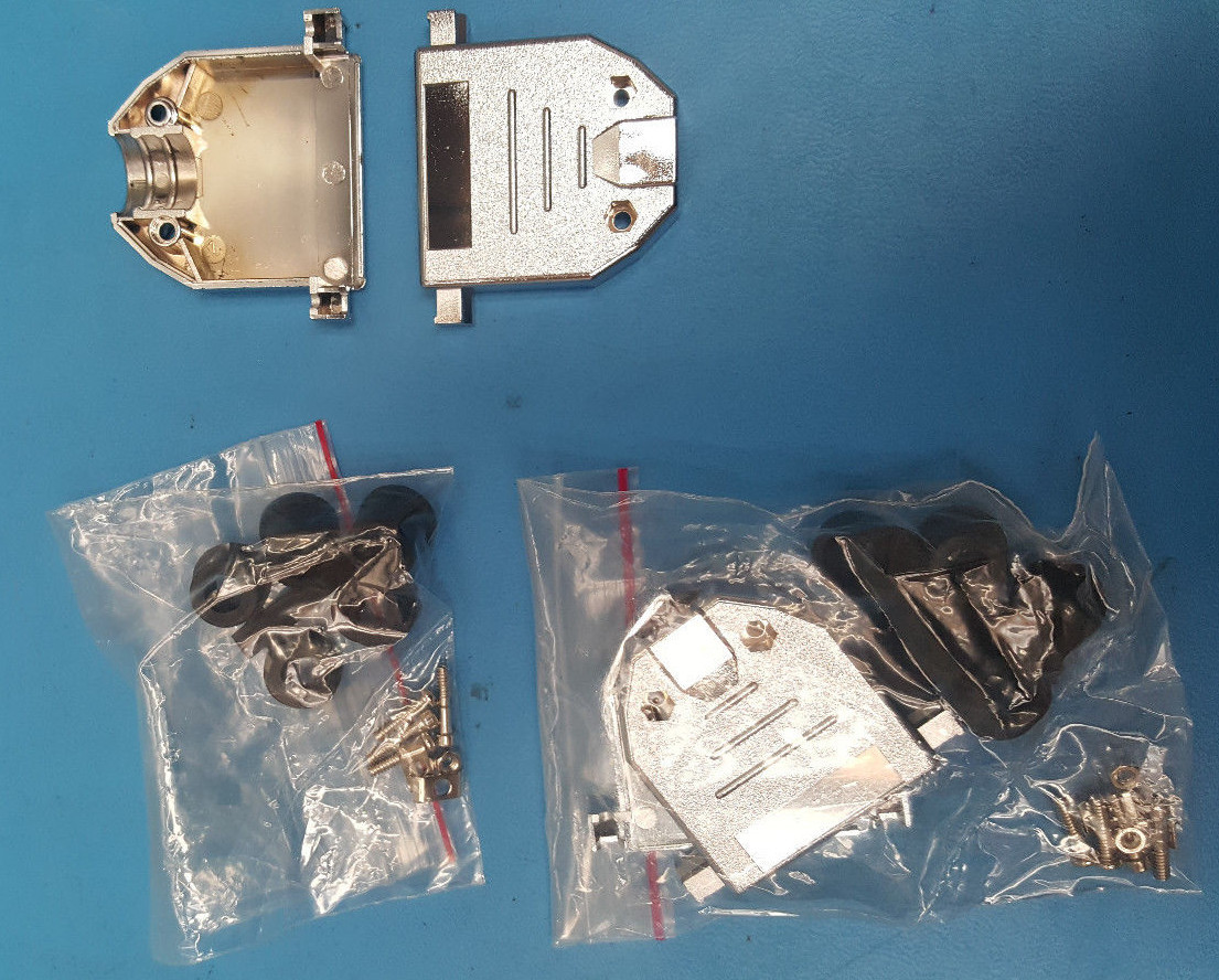 4 pcs D-SUB, Backshell, PLASTIC Shell with Grommets, NEW, LOT OF 4 Kit ...