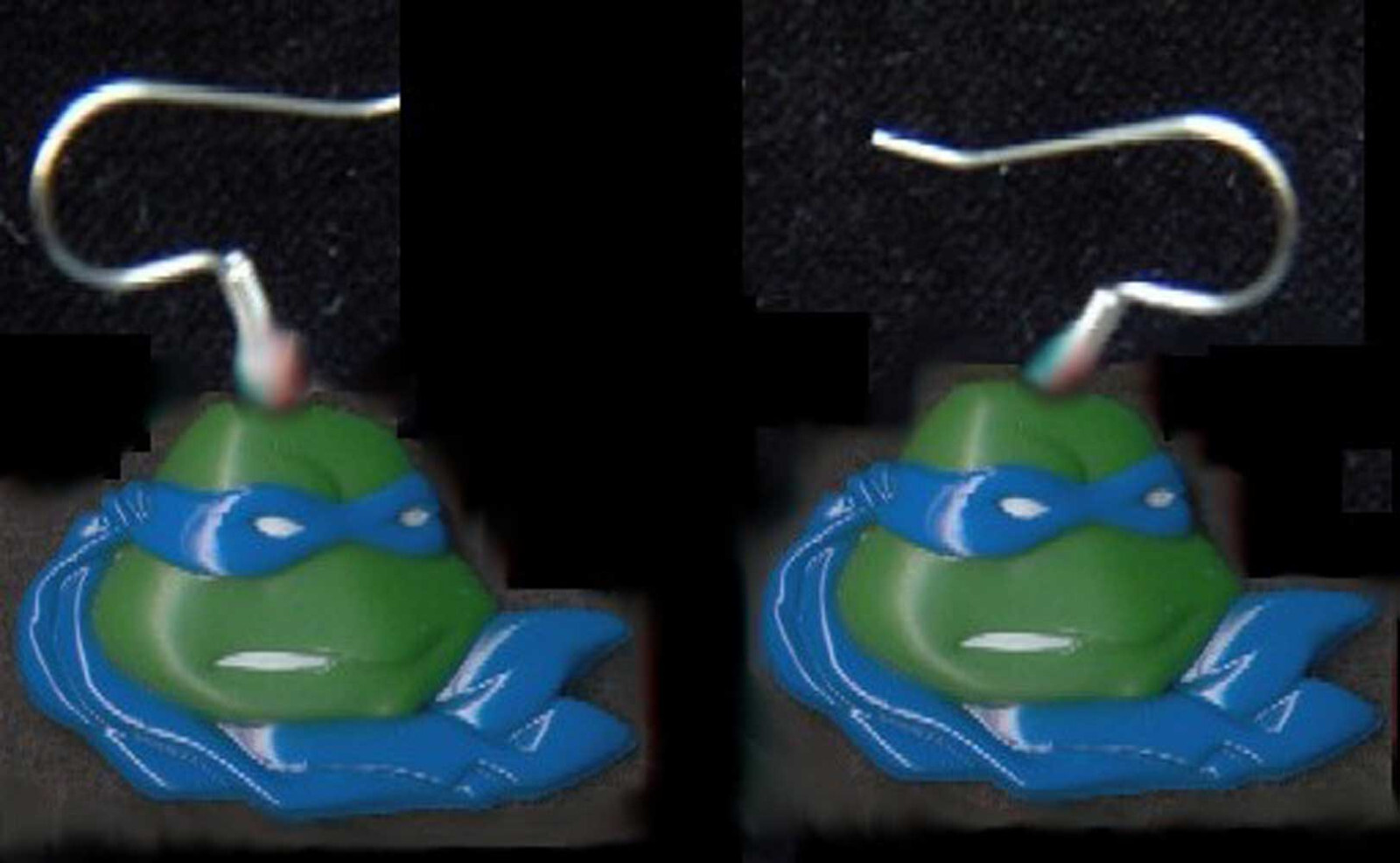 Funky Huge LEONARDO EARRINGS TMNT Teenage Mutant Ninja Turtles Novelty ...