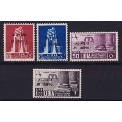 COLONIE LIBIA 1937 XI FIERA DI TRIPOLI 4 V. G.I MNH** | eBay