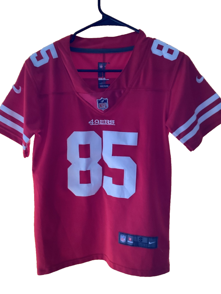 GEORGE KITTLE AUTOGRAPHED RED JERSEY #85 NFL PLAYERS Size SMALL 49ers ...