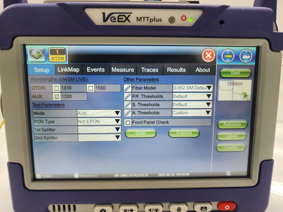 VeEX MTTplus, MTTplus-410+ OTDR Module, 1310/1550/Aux 1330nm, OPM, OLS ...