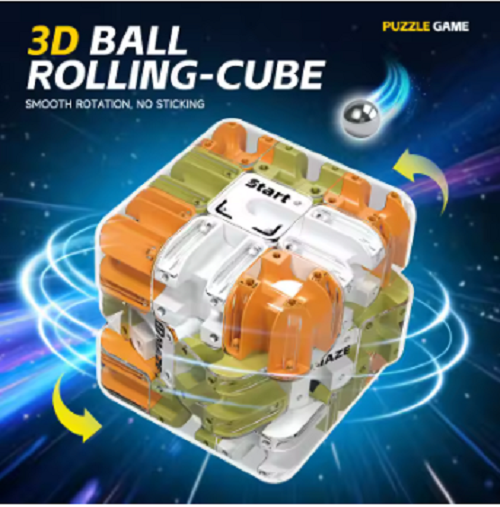 3D Maze Cube Puzzle - Large Labyrinth Ball Game with 6-Side Challenge ...