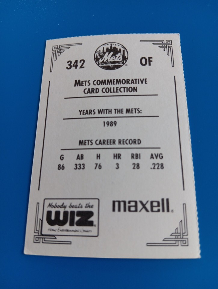 Juan Samuel 1991 THE WIZ #342 NEW YORK METS Card SGA Rare FREE SHIPPING ...
