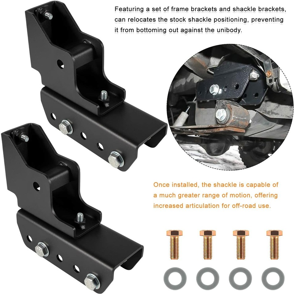 1.5" Rear Shackle Relocation Kit For 1984-2001 Jeep Cherokee XJ 2WD/4WD ...