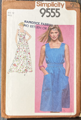 Vintage Size 12 B 34 Misses’ Sun Dress Two Lengths Simplicity 9555 ...