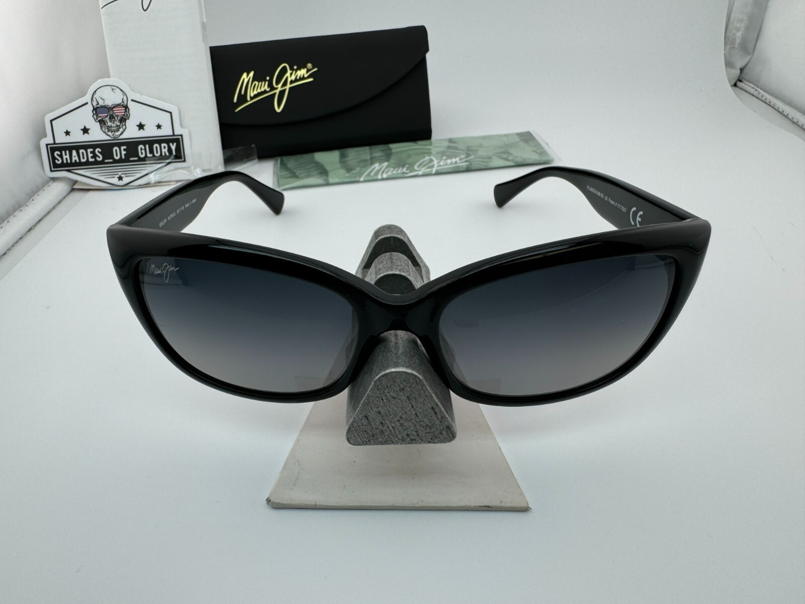 MAUI JIM PLUMERIA MJ 768-02 POLISHED BLACK NEUTRAL GREY POLARIZED ...