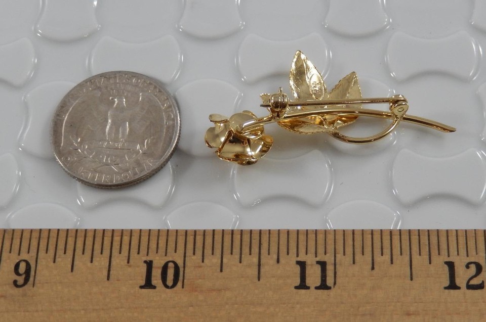 Vintage C.R. Co. 12K Gold Filled Rose Flower Pin Brooch Charles Reis ...