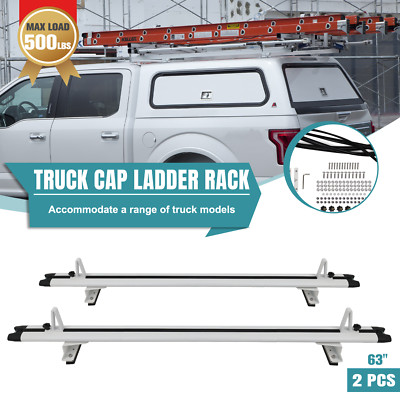 Heavy Duty 63" Truck Cap Topper Rack Aluminum Ladder Roof Rack 2 ...