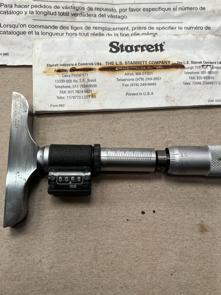 Starrett #446 Digital Micrometer Depth Gage Machinist Tool Excellent | eBay