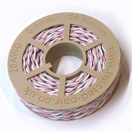 White & Pink Twisted Wire 22 AWG / 0.35mm² Cable | eBay