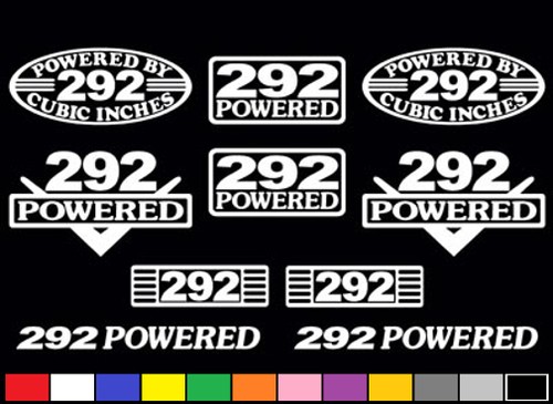 10 DECAL SET 239-256-272-292-312 CID Y-BLOCK V8 1954-1964 EMBLEM ...