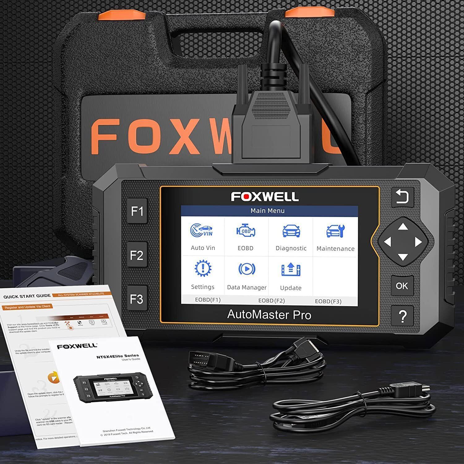 FOXWELL NT614 Elite OBD2 Scanner ABS SRS Oil Transmission Code Reader ...