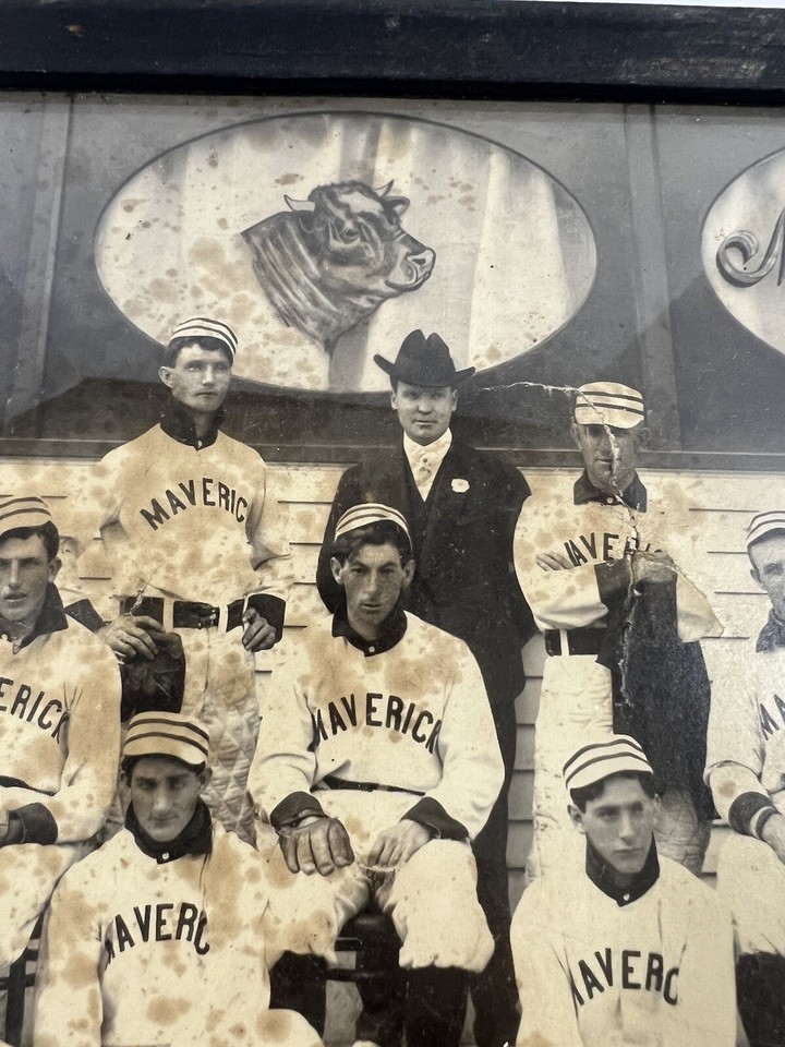 Antique 1800s Baseball Team Photograph Framed Maverick Unknown Location ...