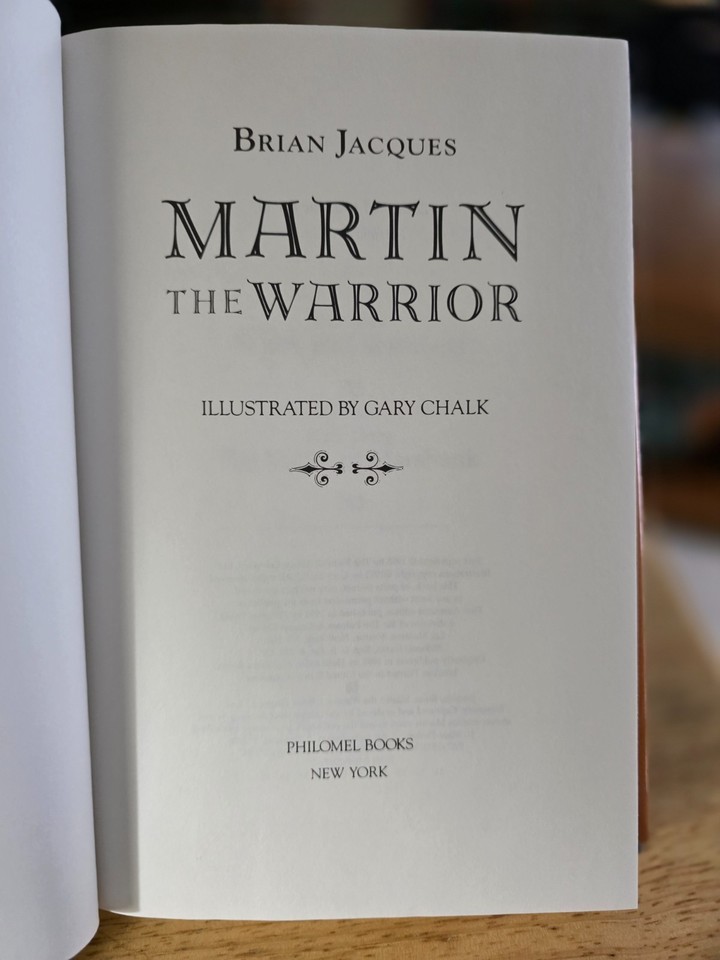 signed hc 1st Brian Jacques Martin the Warrior mint | eBay