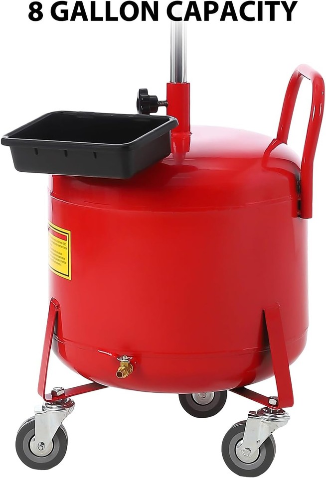 Adjustable 8-Gallon Oil Catch Pan Pneumatic Draining Tank for Cars SUVs ...