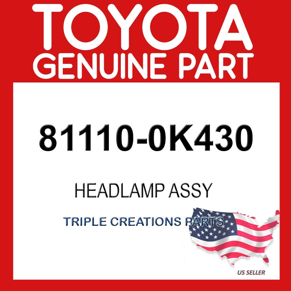 Toyota Genuine 811100K430 Headlamp Assy RH 81110-0K430 OEM | eBay