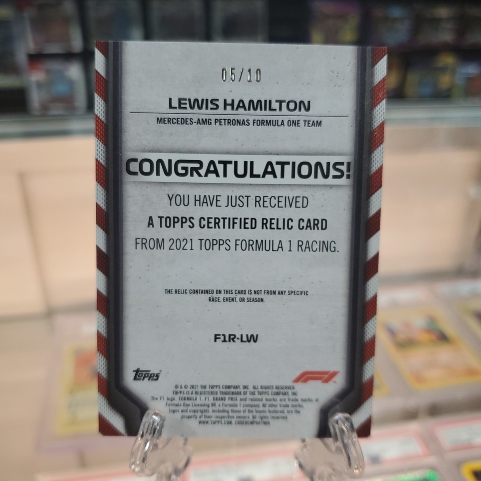 2021 Topps Formula 1 F1 Lewis Hamilton Black Relic Patch /10 #5 | eBay