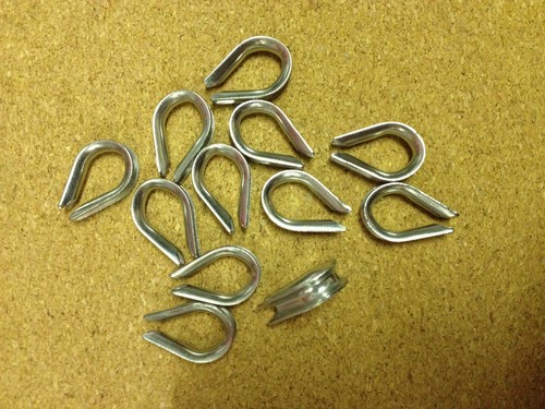 2 of 2mm Stainless Steel Wire Rope Eyelet Thimble Hard Eye Protection ...