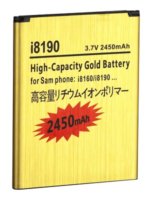 2540mAh Gold High Capacity Extended battery for Samsung Galaxy S3 Mini ...