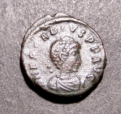 ARCADIUS, Nike Drags Captive w/ Chi-rho ☧ Christogram, Roman Coin, 12 ...