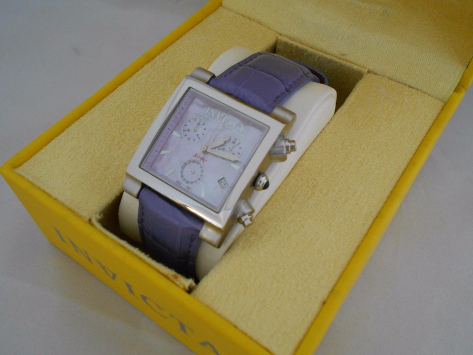 Mint Invicta Womens 9595 Square Angel MOP Quartz Chronograph Watch with ...