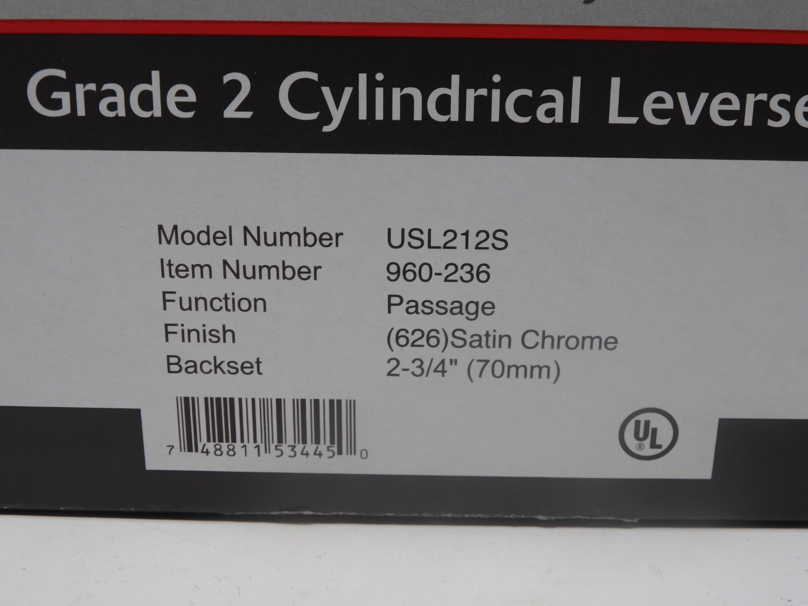 Uscan Grade 2 Passage Lever Lock -Satin Chrome - Lever is always free ...