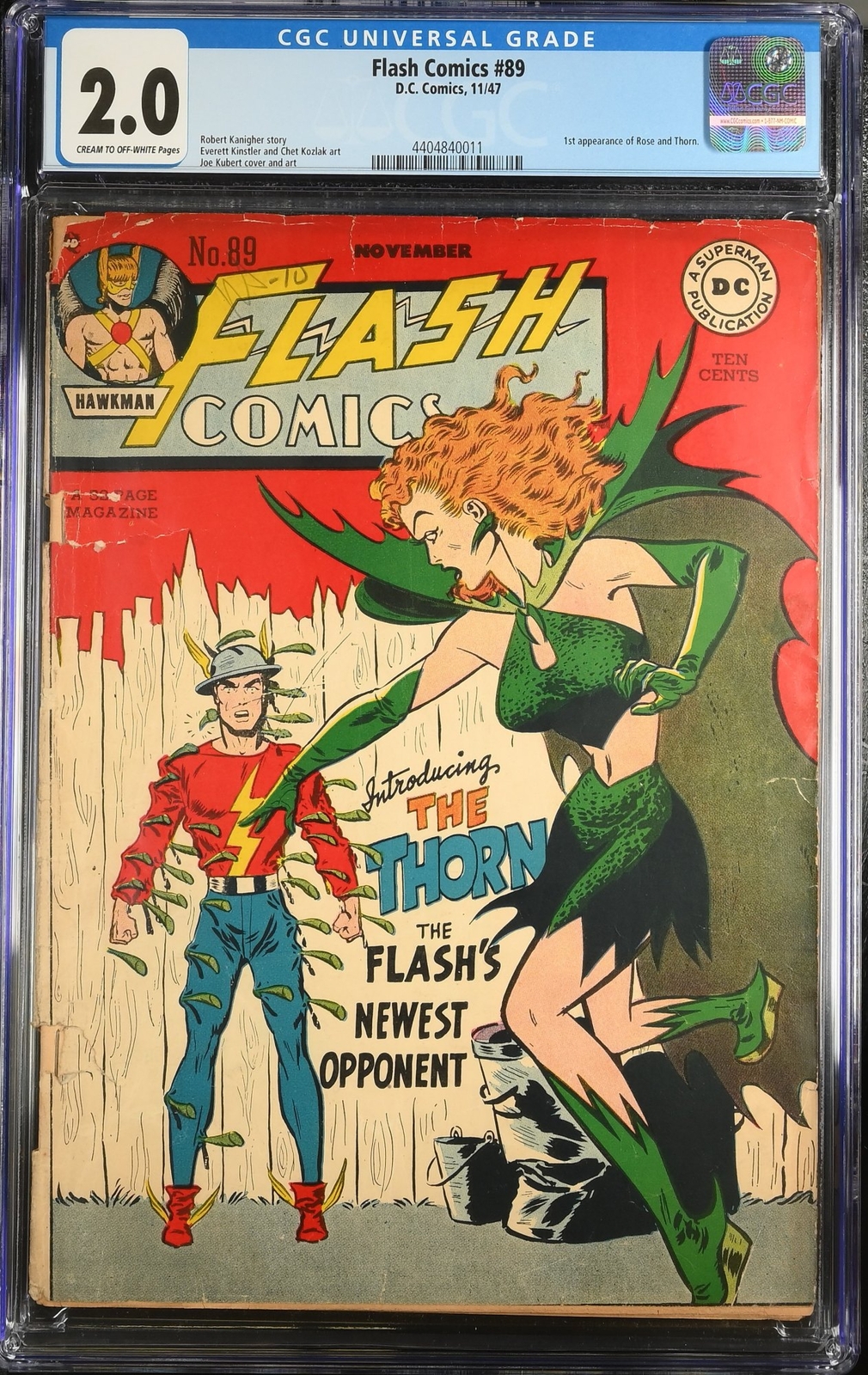 Flash Comics #89 CGC GD 2.0 1st Appearance Rose and Thorn! DC Comics ...