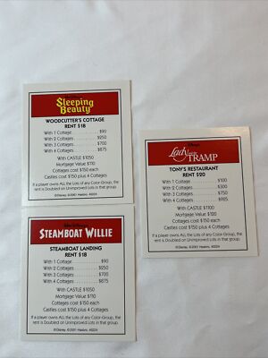 Red Properties Monopoly 2001 Disney Edition Parker Brothers Board Game ...