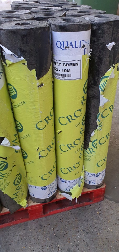 Cromar Shed Felt HIGH GRADE 34KG GREEN MINERAL Garden Roofing Bitumen ...