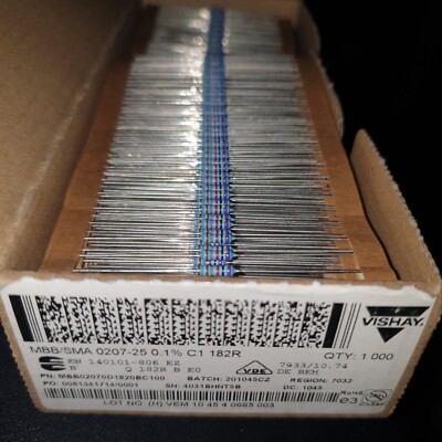 VISHAY SMA0207 0.6W 182R 0.1% 25ppm HI END PRECS RESISTORS-AUDIO! 50PCS ...