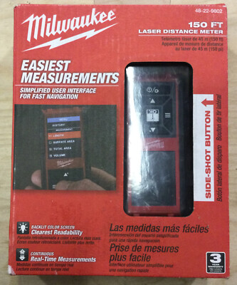 Milwaukee 48-22-9802 150ft Heavy Duty Measuring Laser Distance Range ...