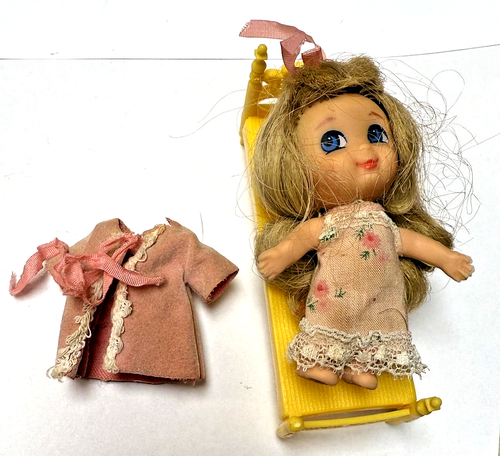 Vintage Liddle Kiddle DOLL BEDDY BYE BIDDLE & Bed Mattel 1967 SEARS ...