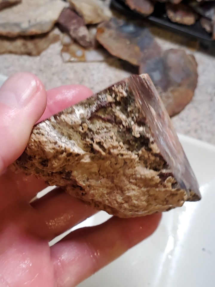 AAA+++ Dryhead Banded Fortification Agate Chunk Polished Montana 340g ...