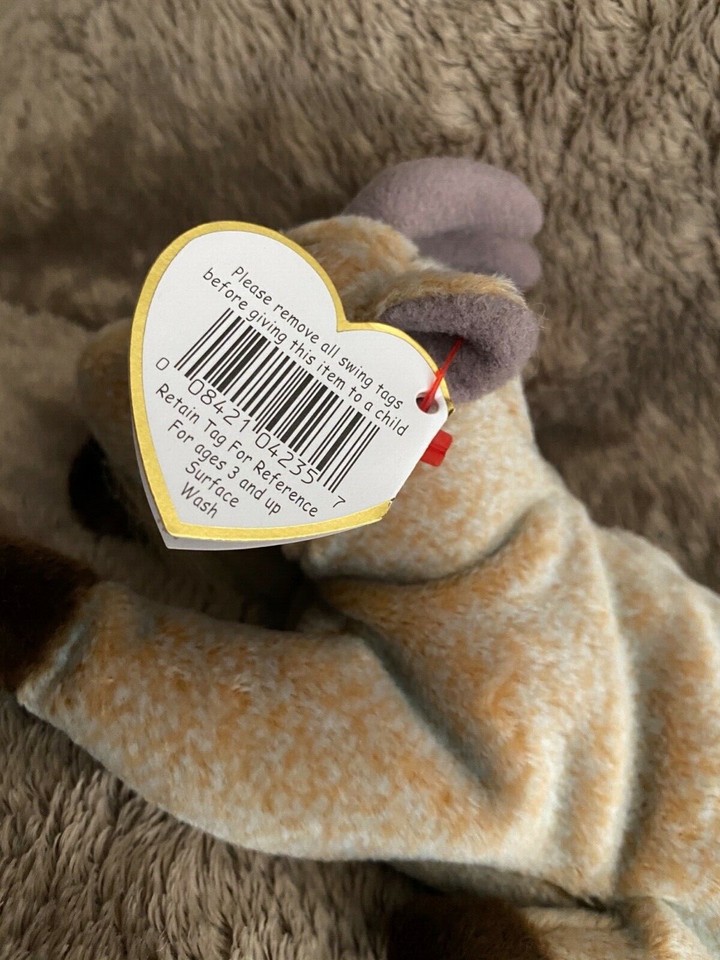Ty Beanie Baby Goatee the goat Nov 4 1998 with ear tag & cover also ...