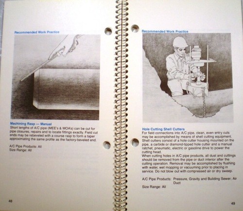 Johns-Manville Transite Pipe Manual Cutting Instructions 1979 ASBESTOS ...