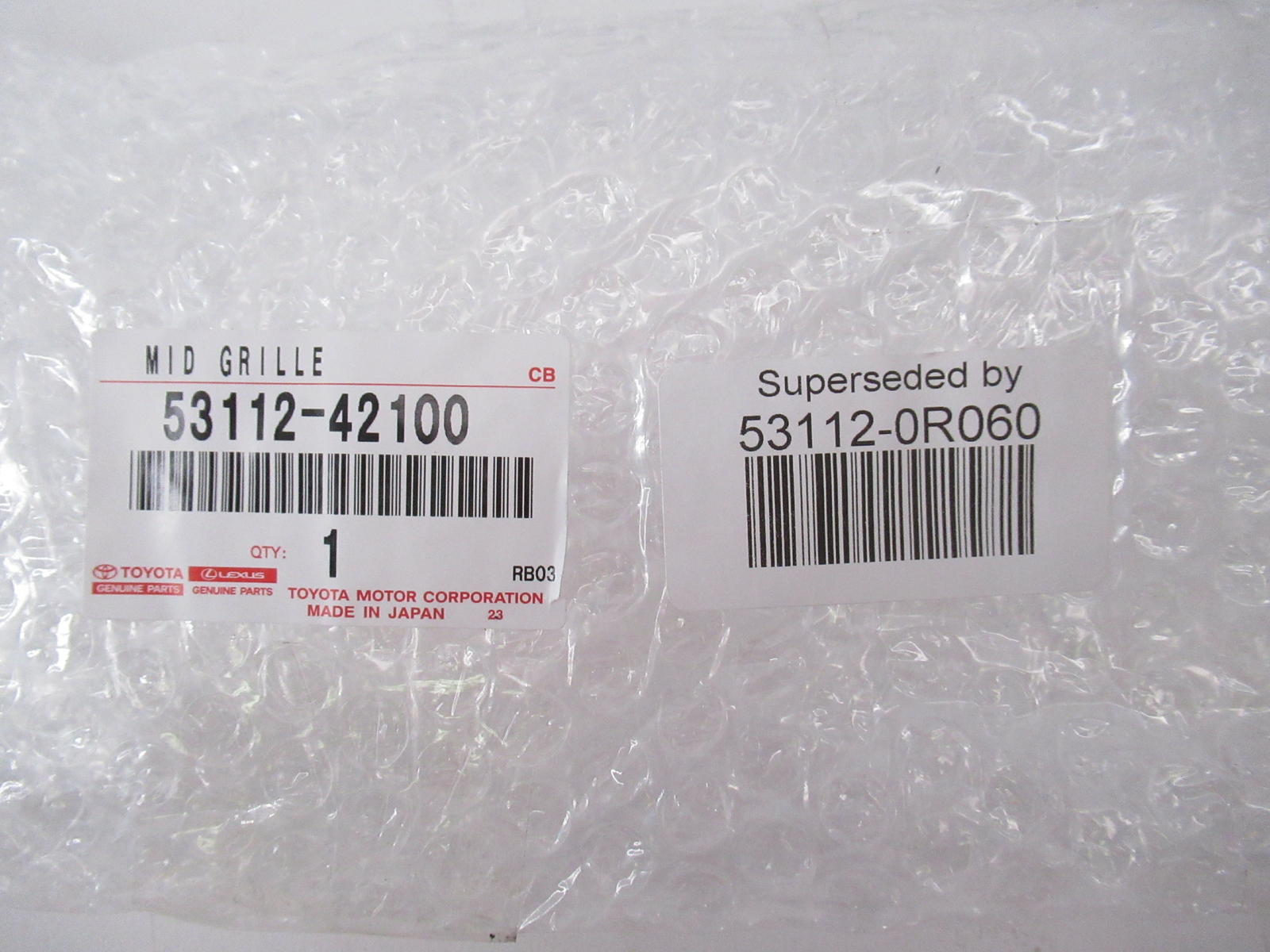 Genuine OEM Toyota 53112-0R060 Front Lower Bumper Radiator Grille 2016 ...