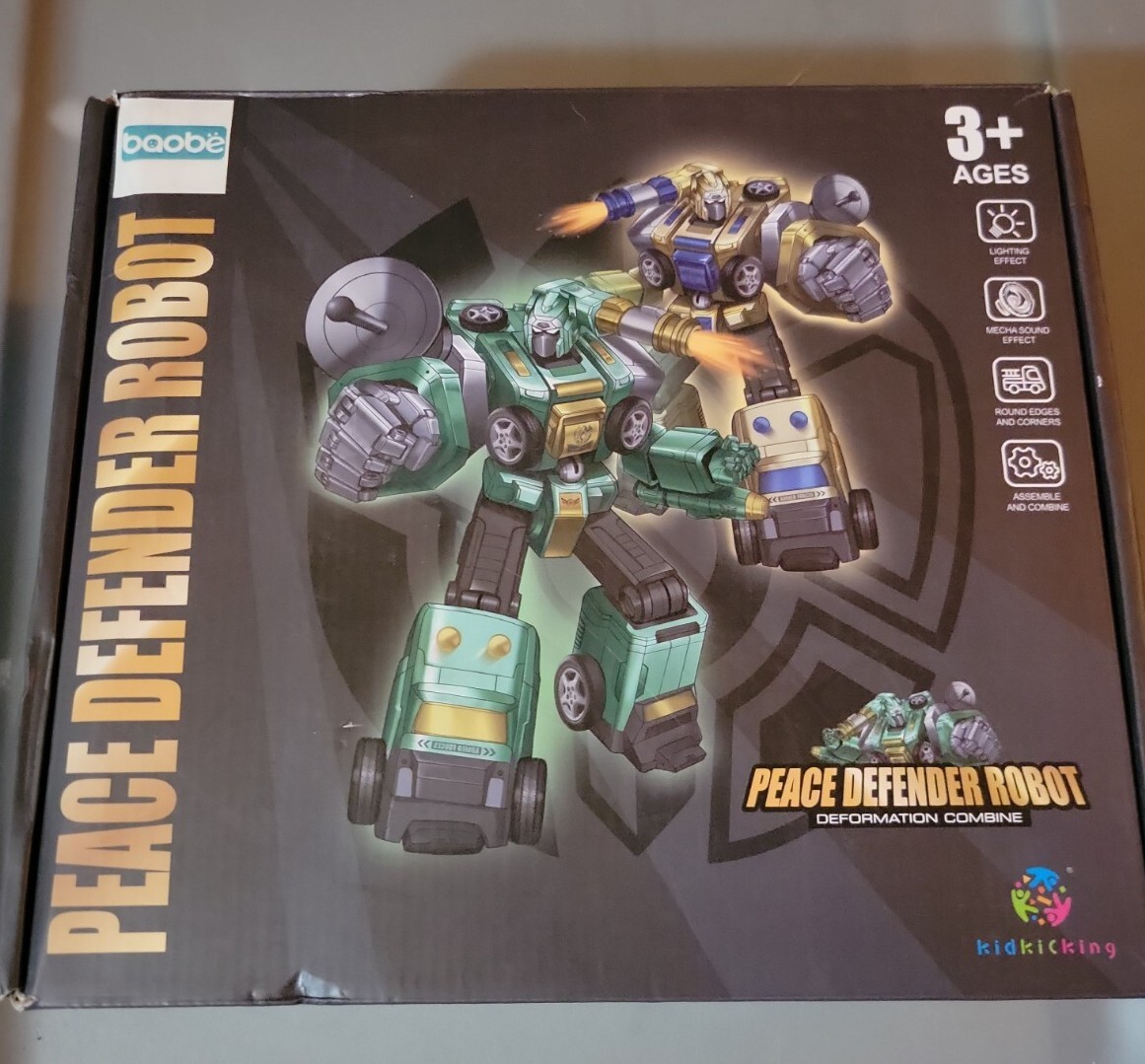 Toys DIY 5 in 1 Peace Defender Robot STEM Toy Kidkicking Transformer ...