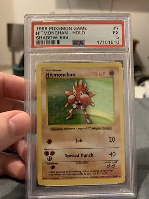 1999 Pokemon Base Set Shadowless Hitmonchan Holo 7/102 PSA 5 EX | eBay
