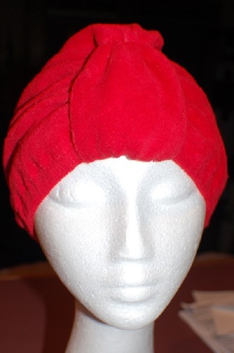 2 Terry Cloth Turbans-Red, and White - Fully lined-One Size Fits All ...