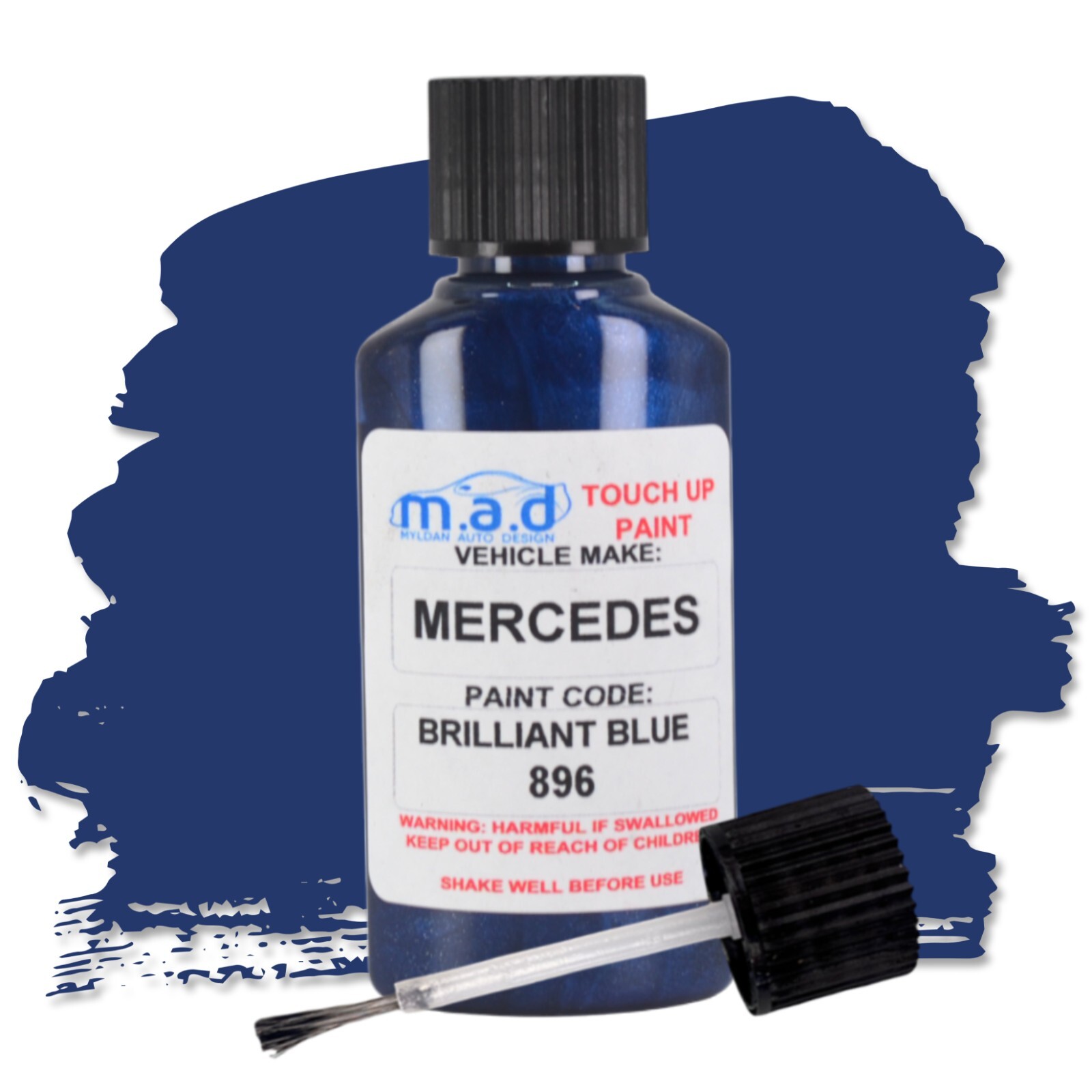 MERCEDES BENZ BRILLIANT BLUE 896 TOUCH UP KIT BOTTLE BRUSH REPAIR PAINT ...