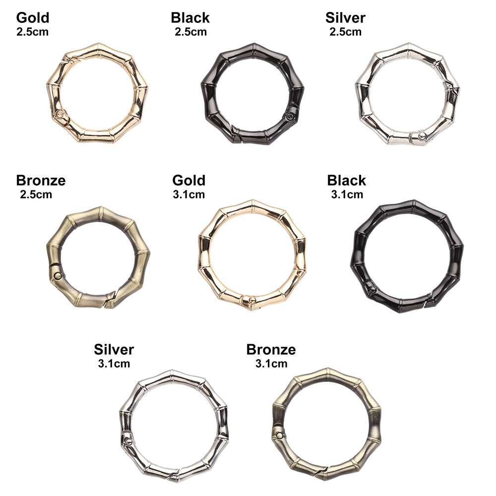 Plated Gate Key Buckles Clips Round Push Trigger Spring Ring Snap Hooks ...
