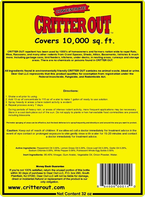 Mouse Rat and Rodent Repellent Critter out 32oz Concentrate 2day ...